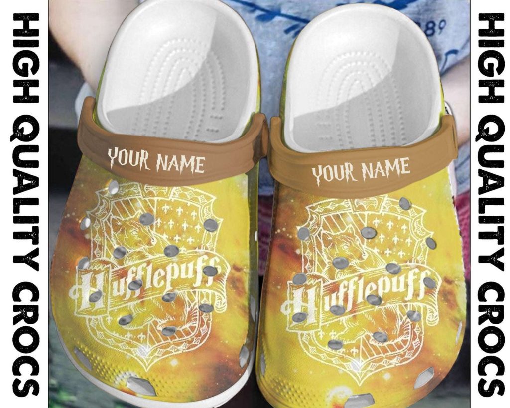 Personalized Badger Harry Potter Hufflepuff Emblem Crocs