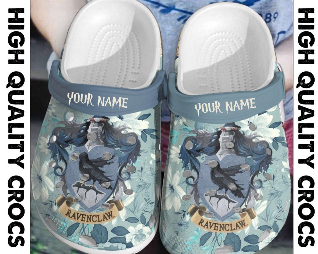 Personalized Ravenclaw Blue Logo Vintage Crocs, Harry Potter Crocband Clog
