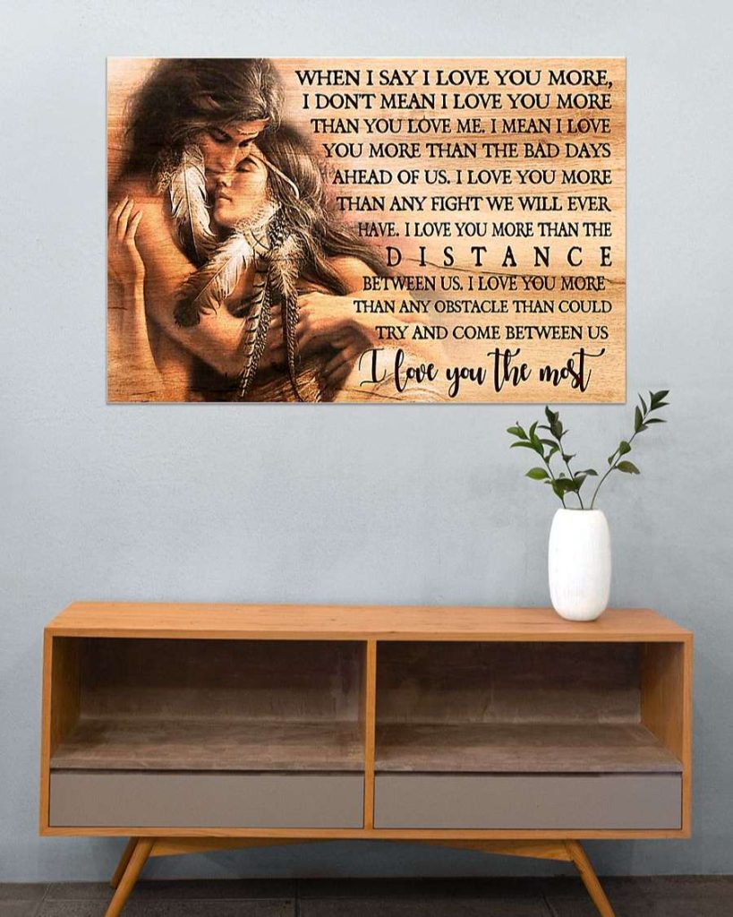 Native American I Love You The Most Couples Canvas, Custom Couple Gifts