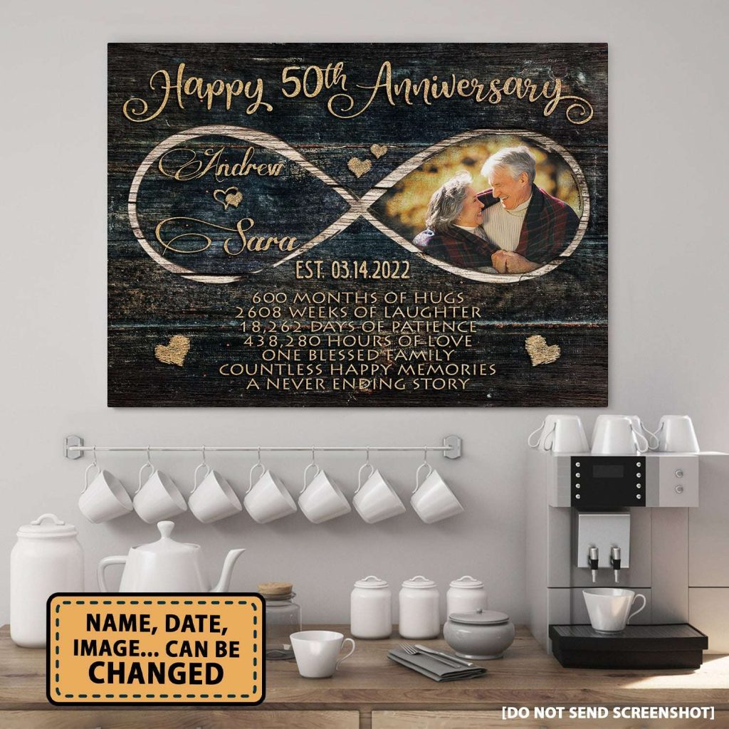Happy 50th Anniversary Infinity Galaxy Anniversary Canvas