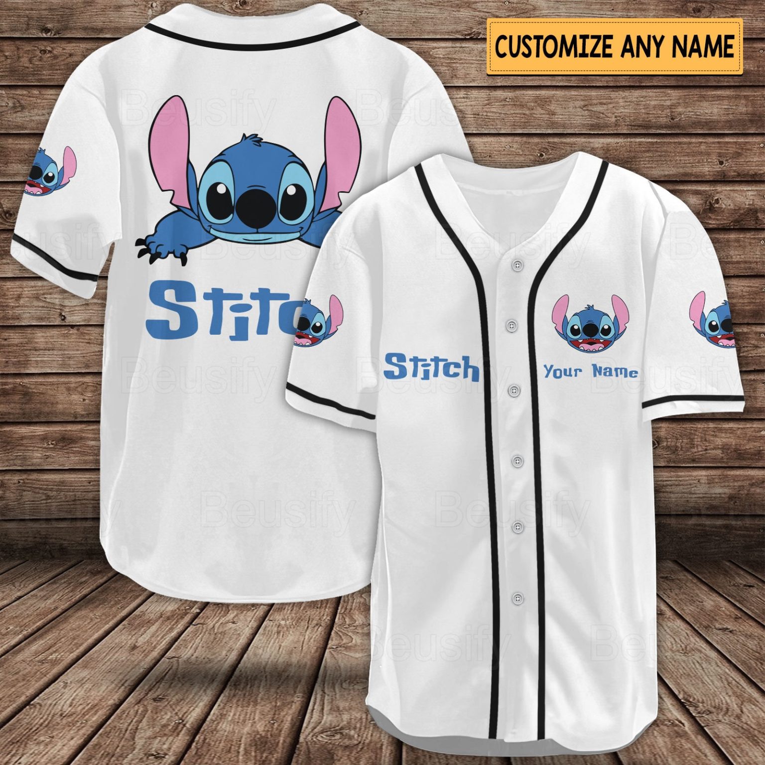 Personalized Stitch Baseball Jersey, Stitch Jersey, Stitch And Lilo ...