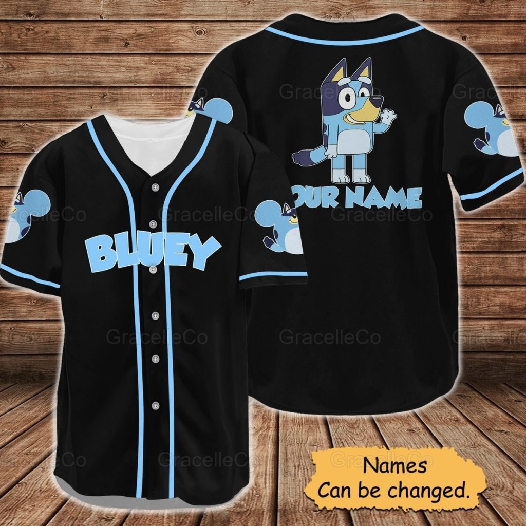 Personalized Bluey Baseball Shirt, Custom Bluey Jersey Shirt, Bluey ...