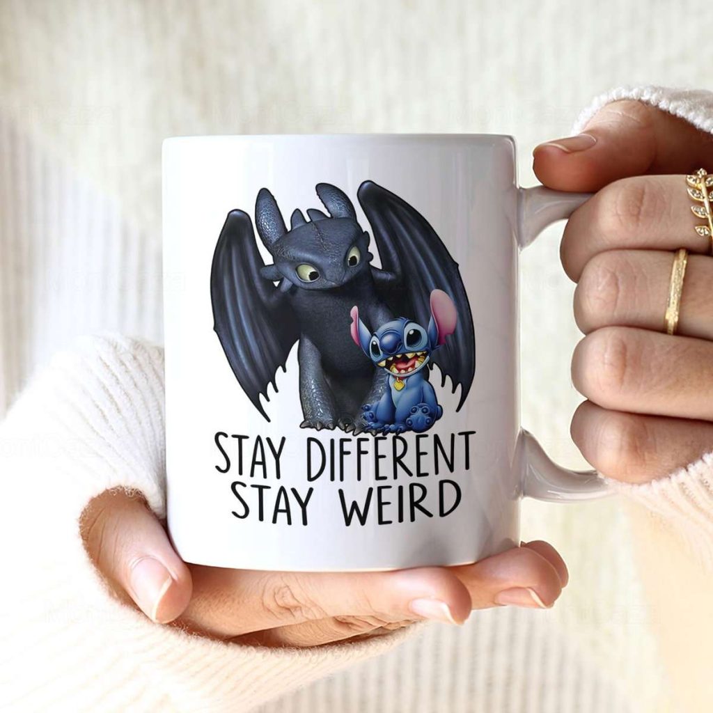 Stay Different Stay Weird Stitch And Toothless Mugs, Stitch Coffee Mugs ...